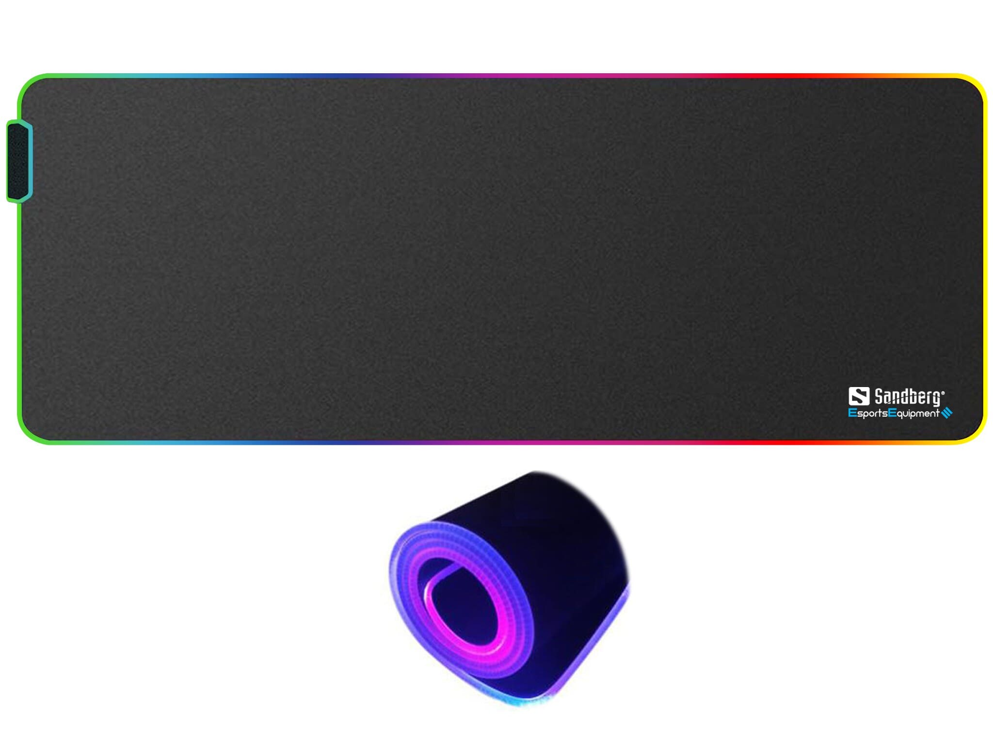 Stor gamer musemåtte med LED lys - RGB Soft Desk Pad XXXL, Sandberg
